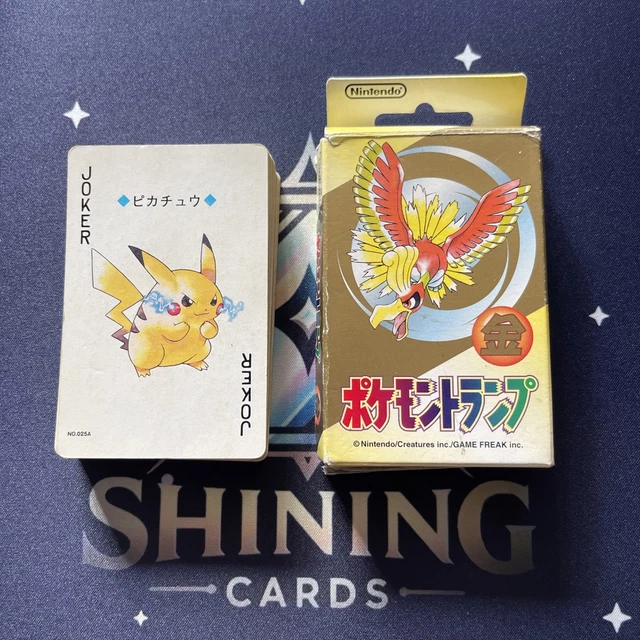 POKEMON PLAYING CARDS Poker Deck Gold Hooh 1999 Nintendo complete Cards ...