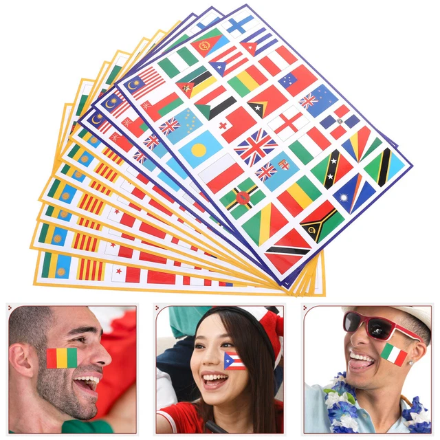 10 SHEETS FLAGS Sticker Stickers Soccer Fan Decorations Travel £9.89 ...