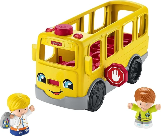 FISHER-PRICE SCHOOL BUS With 4 Little People Bus Driver Lights Sounds ...