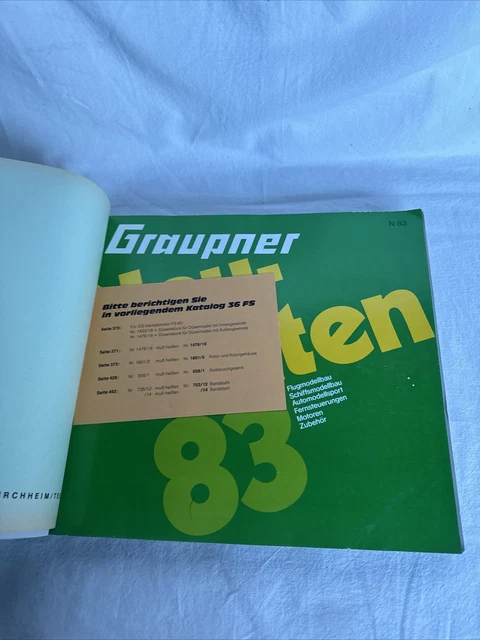 MODÉLISME GRAUPNER CATALOGUE principal 1983 RC modélisme 36 FS navire ...