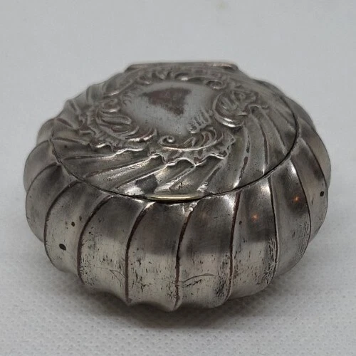 VINTAGE METAL RARE And Unusual Shaped Snuff Box With A Wavey Fluted ...