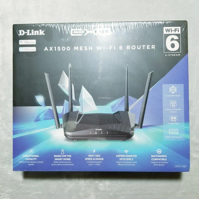 D-LINK EXO WIFI 6 Router AX1500 MU-MIMO Voice Control Dual Band Gigabit ...