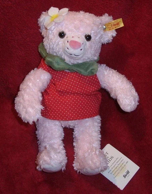 STEIFF TEDDYBÄR BÄR Rose Strawbeary 28 rosa KF 113628 NEU Etikett EUR ...