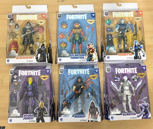 FORTNITE LEGENDARY SERIES Figures Seeker Blackheart Atlantean Scratch ...