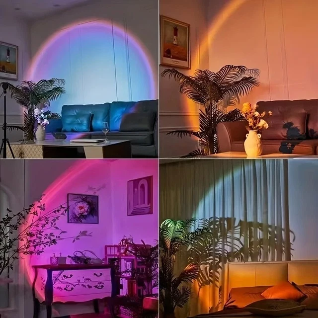 SUNSET PROJECTION LAMP 16 Color LED USB Remote Mood Light for Room ...
