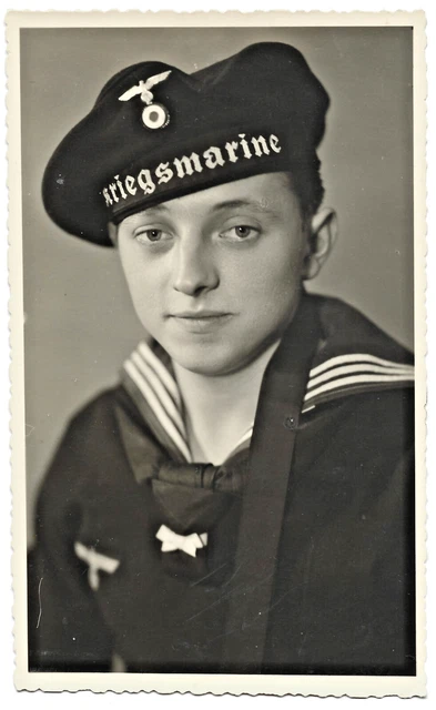 ORG.FOTO, PORTRAIT SEHR Junger Matrose Marine Kriegsmarine in Uniform ...