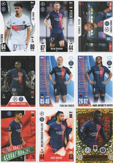 TOPPS MATCH ATTAX Extra 2023 2024 9x Paris Saint-Germain Mbappe EUR 3,00 - PicClick IT