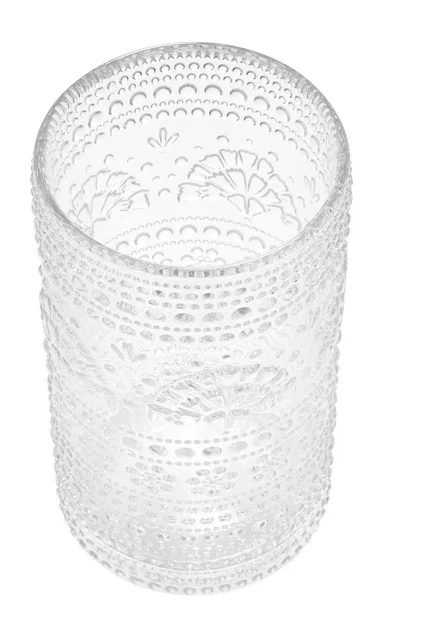 FOUR (4) PIONEER Woman ~ CHANNING ~ 18 Oz ~ Embossed ~ Tumblers ~ Clear ...