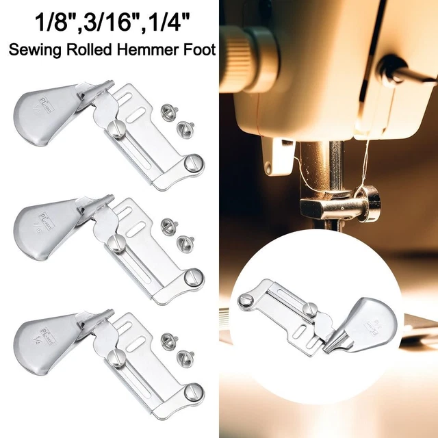 HEM PULL TUBE Sewing Rolled Hemmer Foot Curved Hemming Crimper Sewing ...