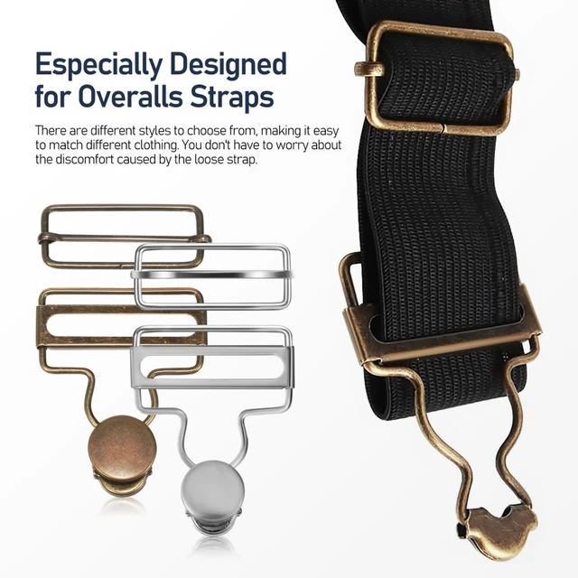 8 SETS METAL Clip Buckles Overall Clips Replacement Bib Overalls Repair ...