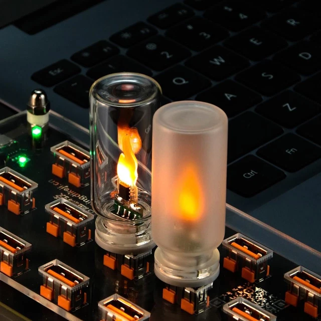 USB LED FLASH Candles Light Bulb Car Interior Decoration Light for Holiday Home £5.63 - PicClick UK