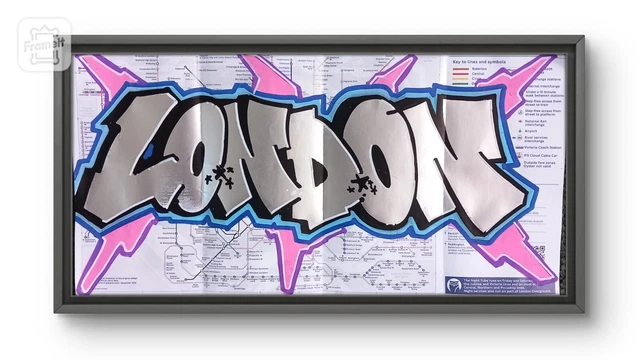 ORIGINAL GRAFFITI TUBE Map London art Street Art Hand Painted Sprayed ...