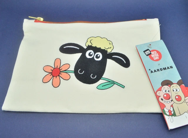 COMIC RELIEF 2024 Aardman Shaun The Sheep Red Nose Day Bag / Pouch £24. ...