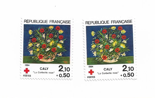 TIMBRES FRANCE NEUFS variétés N°2345 ROSE PRATIQUEMENT ABSENT(POT ...
