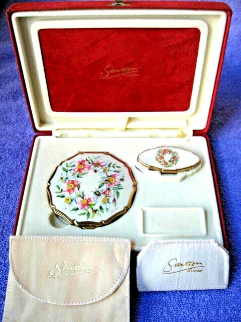 COFFRET POUDRIER ANCIEN STRATTON - Old STRATTON Compact Powder in BOX ...