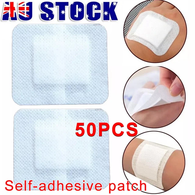 50PCS NON-WOVEN MEDICAL Adhesive Wound Dressing Large Band Aid Bandage ...