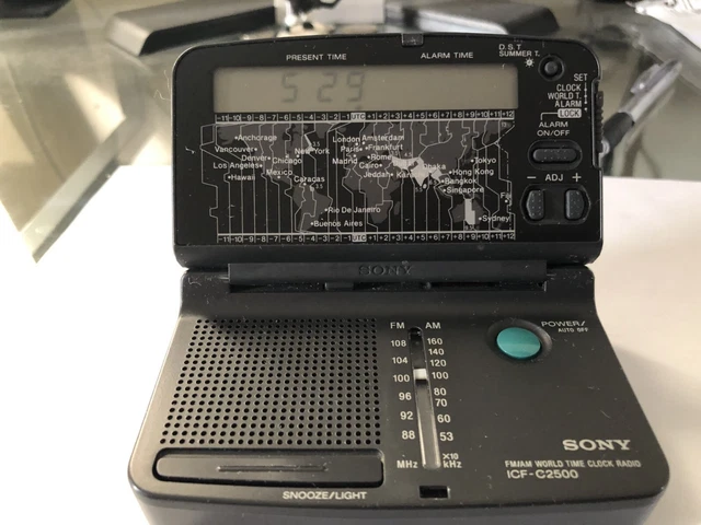 VINTAGE SONY ICF-C2500 FM-AM World Time Clock Radio Mini Radio $44.50 ...