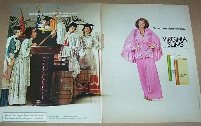 1975 PRINT AD page - Virginia Slims cigarettes CHERYL TIEGS woman ...