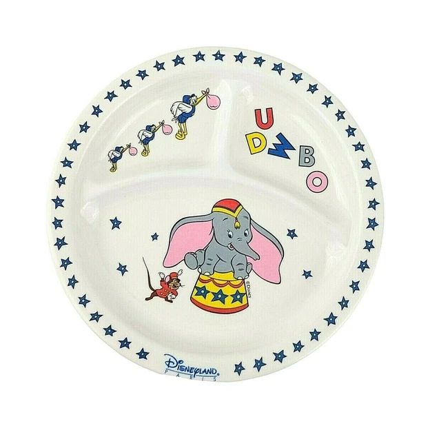 DUMBO PLATE DISNEYLAND Paris Vintage Baby Dish Divided Kibouki Trudeau ...
