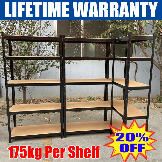 GARAGE SHELVES SHELVING 5 Tier Racking Boltless Heavy Duty Storage ...
