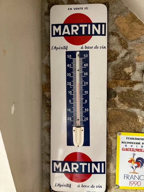 MARTINI : PLAQUE émaillée "L'Apéritif" faisant office de thermomètre ...