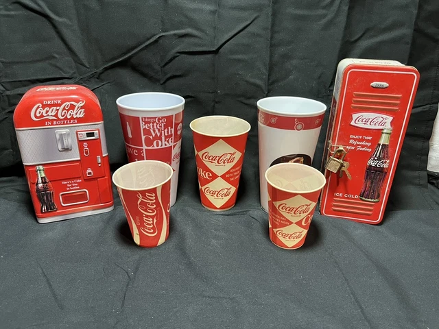 SET OF VINTAGE Coca-Cola Coke Wax Cups Sweetheart Plastic Cups Vintage ...