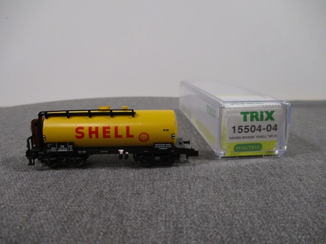 MINITRIX SPUR N 15504-04 Güterwagen Kesselwagen "Shell" Epoche III in ...