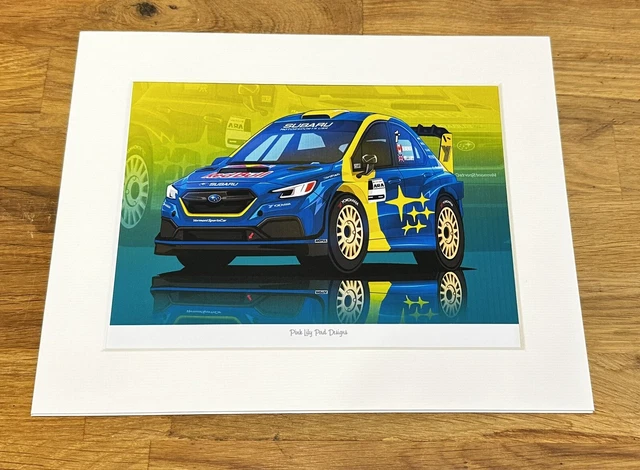 SUBARU IMPREZA STI Cartoon Style Drawing. £10.95 - PicClick UK
