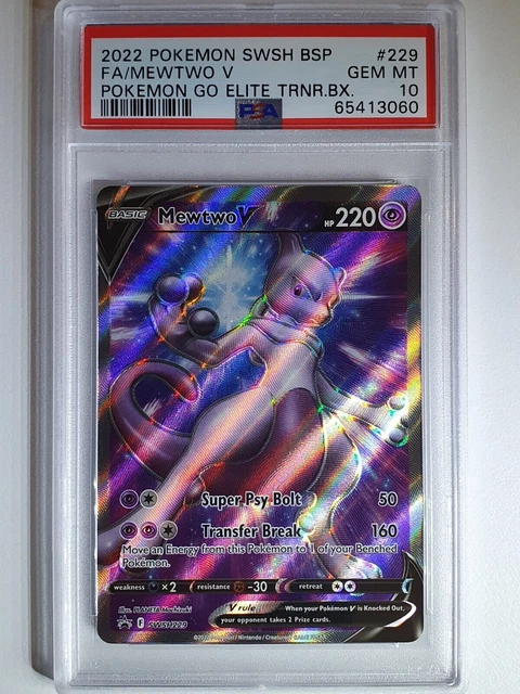 2022 POKEMON MEWTWO V SWSH229 Pokemon Go Elite Trainer Box - PSA 10 ...