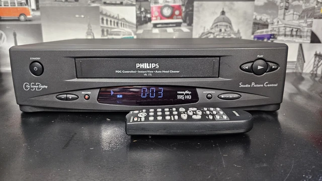 PHILIPS VR175/05 VCR VHS Video Cassette Player Recorder PAL UK & Remote ...