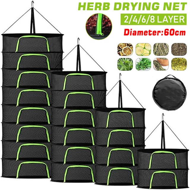 2-8 LAYERS HERB Dryer Net Fish Vegetable Hanging Drying Mesh Rack Bag ...