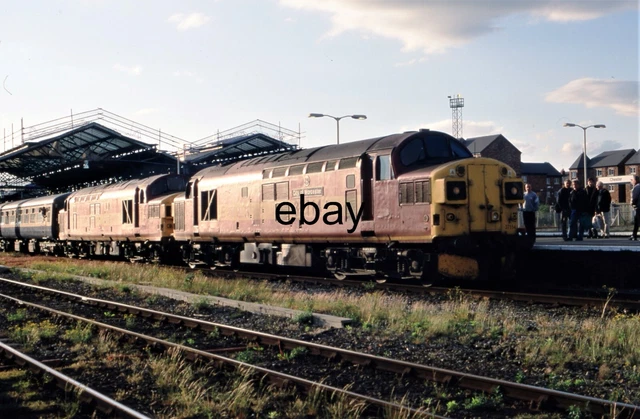 35MM RAILWAY SLIDE - EWS Diesel Electric Loco Class 37. 37114 & 37042 ...
