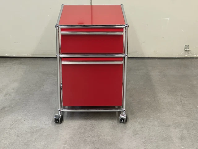 USM HALLER ROLLCONTAINER, Original mit 2 Schubladen, rubinrot EUR 659 ...