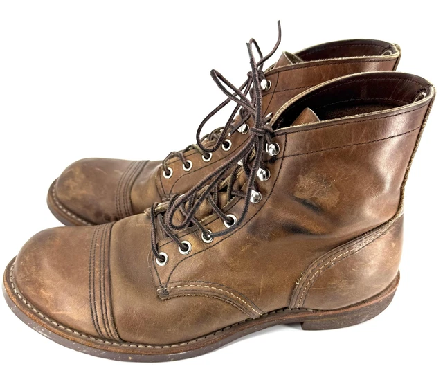 RED WING 8111 Iron Ranger Boots Mens Size 10 D Brown Leather Cap Toe ...