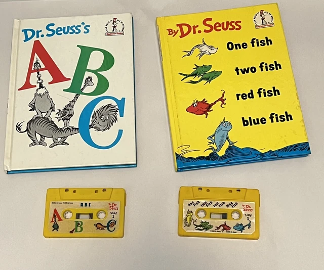 VINTAGE 1975 ONE Fish Two Fish Red Fish Blue Fish & Dr Seuss ABC ...