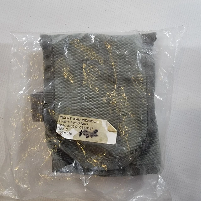 USGI MILITARY SURPLUS Individual IFAK Insert 8465-01-531-3147 OD Green ...
