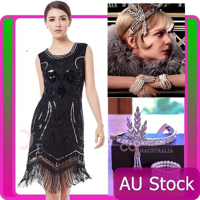 Deluxe Ladies 20s 1920s Roaring Flapper Costume Sequin Gatsby 20s