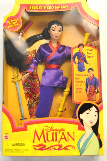 VINTAGE DISNEY'S MULAN Secret Hero Mulan Doll Mattel 1997 No 18896 NIB ...