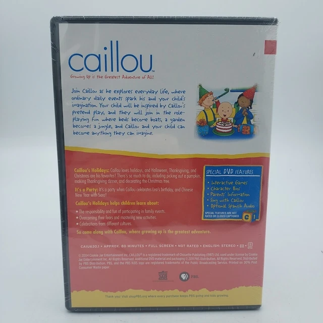 CAILLOU VHS TAPE Caillou's Holidays PBS Kids Halloween Thanksgiving ...