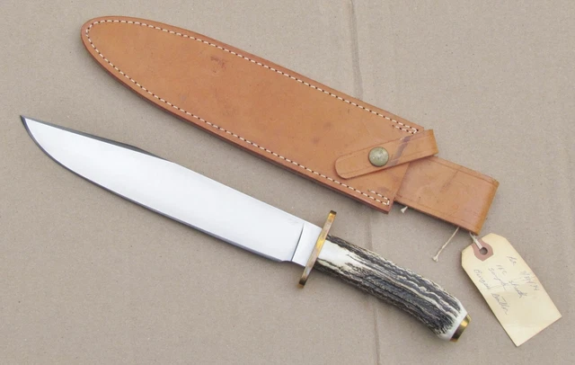 VINTAGE STAG HANDLE Cold Steel USA Carbon V Trailmaster bowie knife ...