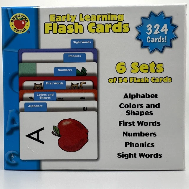PRESCHOOL TO 2ND Grade Flash Cards Alphabet Colors Shapes Words Numbers ...