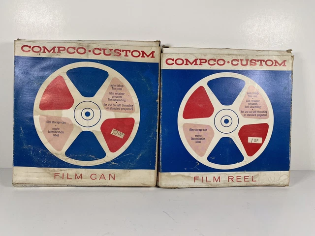 VINTAGE COMPCO CUSTOM 16mm 400ft. Film Reel Model 1379/Film Can Model ...