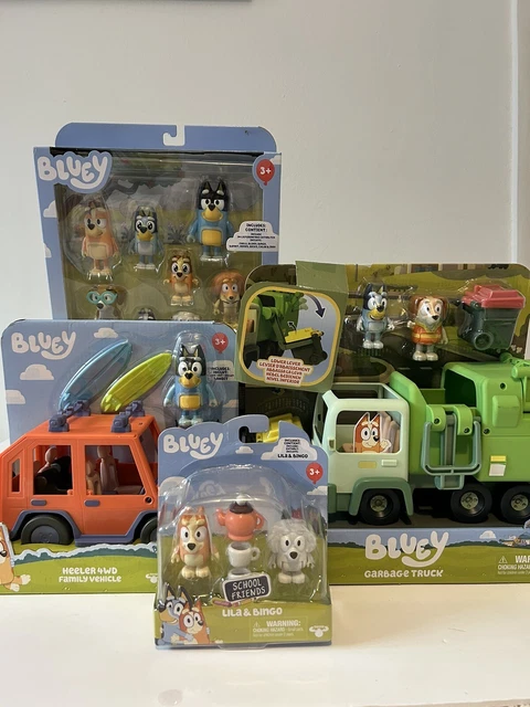BLUEY MEGA TOY Bundle Figures Family Car Garbage Truck 2 Figure Pack ...