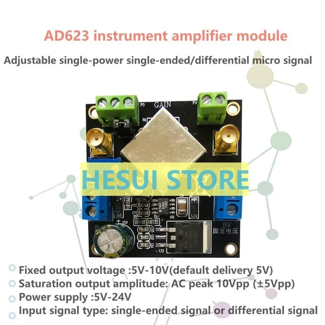 INSTRUMENT AMPLIFIER AD623 micro signal millivolt microvolt voltage ...
