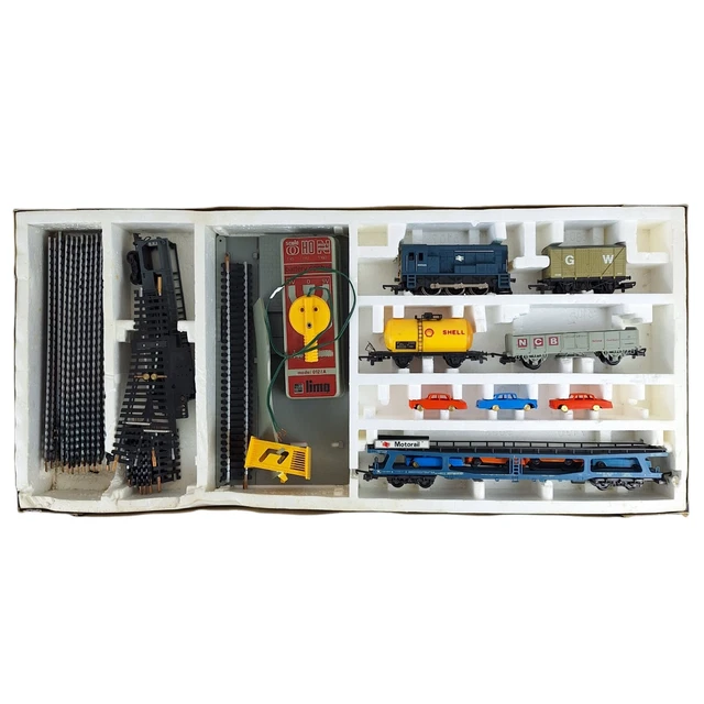 VINTAGE LIMA CAR Unloading System Train Set BR 09026 Blue Shunter With ...