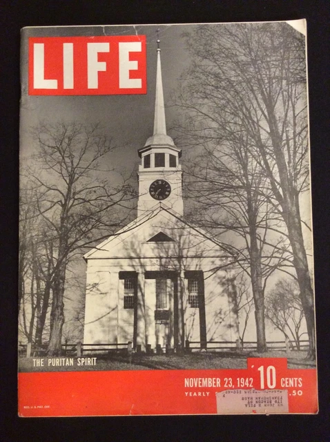 VINTAGE ~ LIFE Magazine Nov 23 1942 *The Puritan Spirit* M1812 £10.93 ...