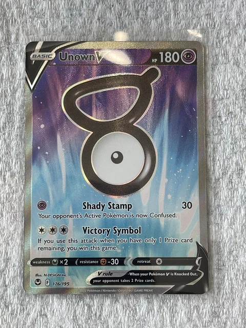 UNOWN V 176/195, Full Art Holo Rare, Tempête d'Argent 2022, Neuf comme ...