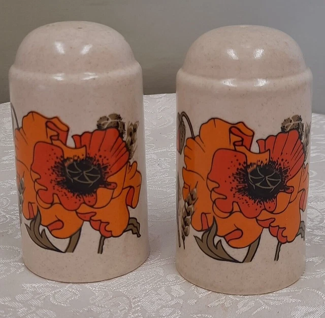 SALT & PEPPER Shakers by Johnson Bros Australia with Poppy pattern one ...