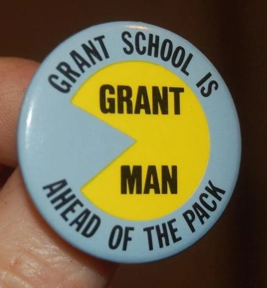 VINTAGE COLORADO Springs Grant School Grant Man Ahead Of The Pack Pin ...