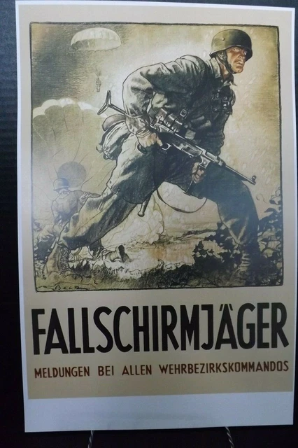 GERMAN WORLD WAR 2 FALLSCHIRMJAGER Poster Reproduction High Quality ...